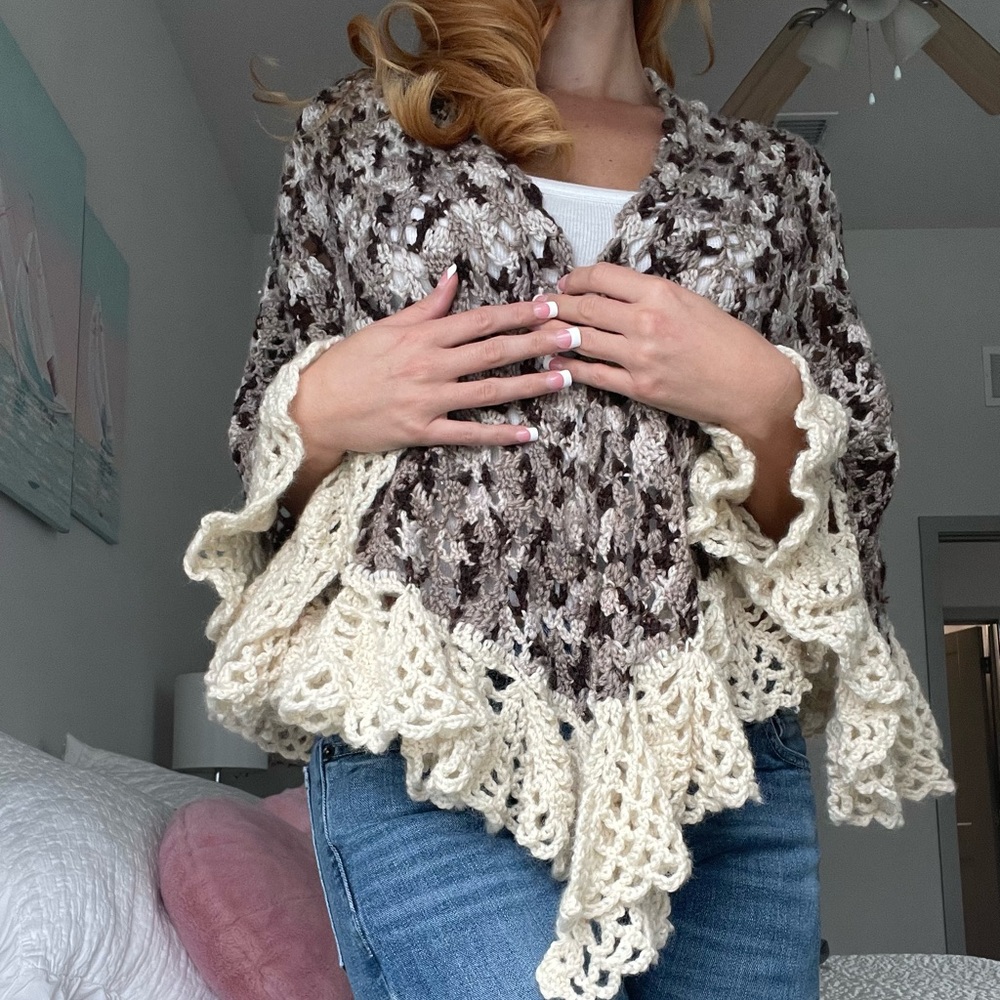Crochet Shawl Shrug Poncho - Gem